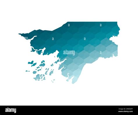Vector Isolated Illustration Icon With Simplified Blue Silhouette Of Guinea Bissau Map
