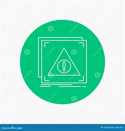 Error Application Denied Server Alert White Line Icon In Circle Background Vector Icon