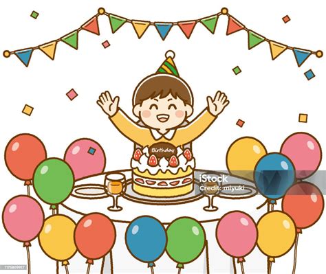 생일 파티 일러스트 귀여운에 대한 스톡 벡터 아트 및 기타 이미지 귀여운 기념일 다중 색상 Istock