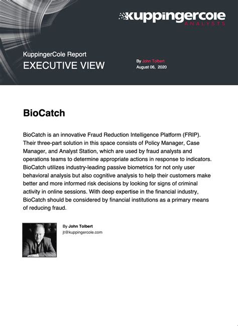 Kuppingercole Executive View On Biocatch