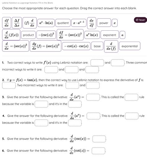 Leibniz Notation Vs Lagrange Notation Fill In The Bl… Solvedlib