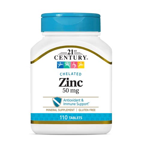 21st Century Chelated Zinc Vitamin 50mg Hubpharm Africa