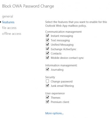Configure Change Password In Outlook Web Access OWA