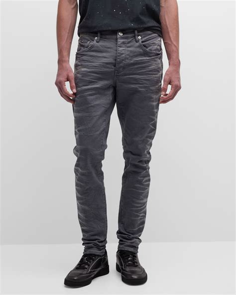 Purple Mens Charcoal Faded Side Seam Skinny Jeans Neiman Marcus