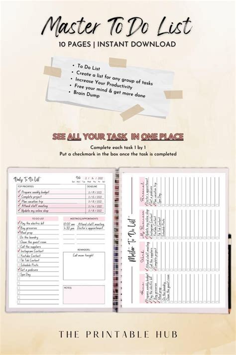 Master Task List Master Todo List Template And Tips