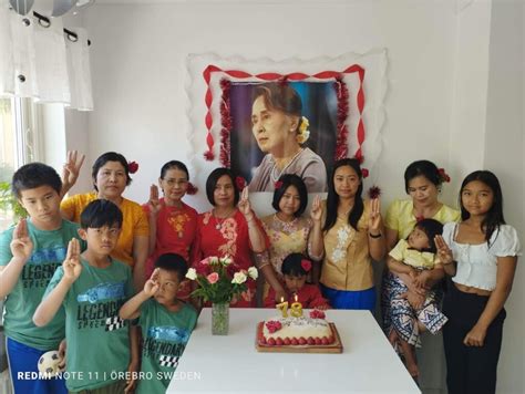 ဆွီဒင်နိုင်ငံတွင် လူထုခေါင်းဆောင် ဒေါ်အောင်ဆန်းစုကြည်၏ ၇၈ နှစ်မြောက် အကြို မွေးနေ့ပွဲများ ကျင်းပ