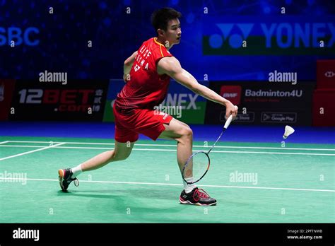 Chinas Li Shi Feng In Action Against Anders Antonsen Not Pictured During Day Five Of The