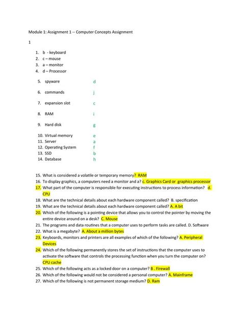 Module 1 Assignment 1 Computer Concepts Assignment