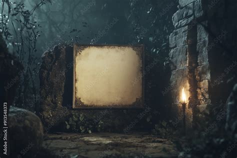 Fantasy Medieval Video Game Loading Screen Template With Aged Parchment Scroll Paper Generative