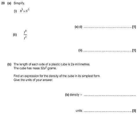 Gcse Maths Topic Negative Indices Past Paper Questions Pi Academy