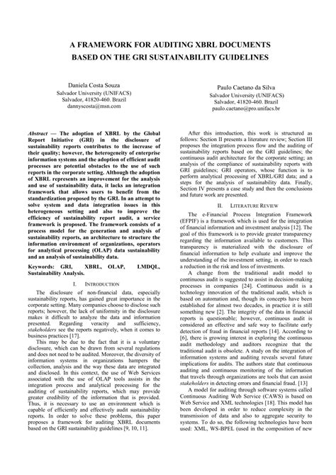 pdf a framework for auditing xbrl documents based on the gri