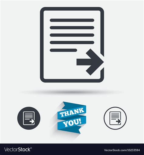 Export File Icon Document Symbol Royalty Free Vector Image