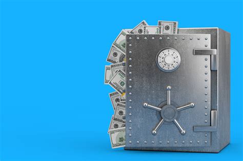 달러 지폐로 가득 찬 금고 또는 강철 은행 금고 3d 렌더링 강철에 대한 스톡 사진 및 기타 이미지 강철 개념 금속 Istock