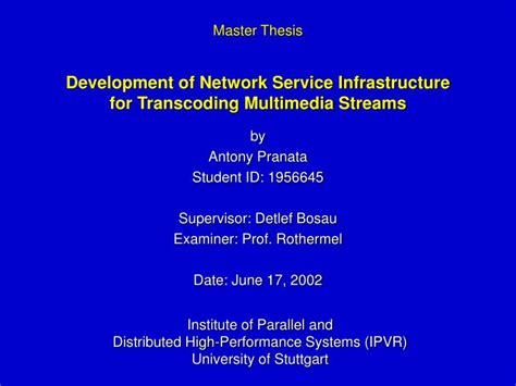 Ppt Development Of Network Service Infrastructure For Transcoding