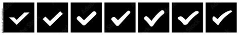 Check Mark Checkbox Square Icon Black Checkmark Illustration Tick Symbol Voting Logo