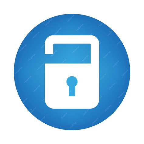 Premium Vector Open Blue Circle Lock Computer Technology Concept Cyber Security Concept