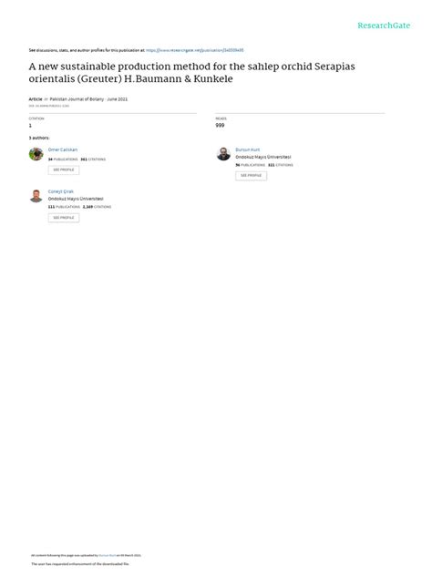 Salep Orhidee Pdf Seed Plants