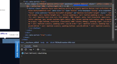 Affix Root Components Html Displays Position Object Object · Issue