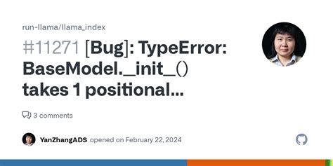 Bug Typeerror Basemodelinit Takes 1 Positional Argument But 2 Were Given When Using