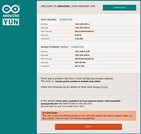 Atualizando o OpenWrt Yun do Arduino Yún