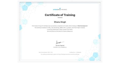 Dhanu Singh On Linkedin Successfully Completed The Web Development Training From Internshala