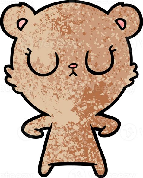 Peaceful Cartoon Bear Cub 39868446 Png