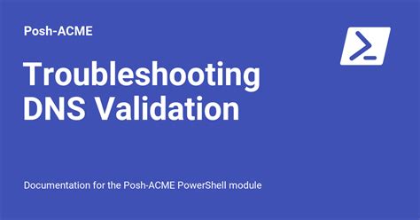 Troubleshooting DNS Validation Posh ACME