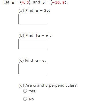 Answered Let U And V A Find U V B Find Lu Vl C Find U V D