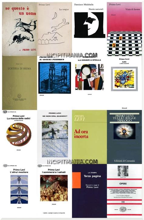 Primo Levi Libri Opere Bibliografia IncipitMania