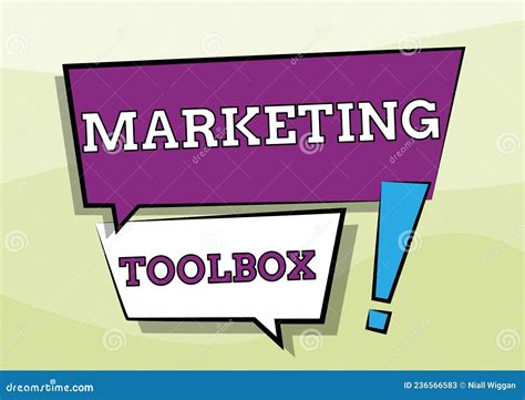 Conceptual Caption Marketing Toolbox Business Overview Means In Promoting A Product Or Services