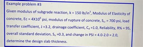 Solved Example Problem 3 Given Modulus Of Subgrade
