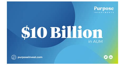 Purpose Investments Crosses 10 Billion In Assets Under Management