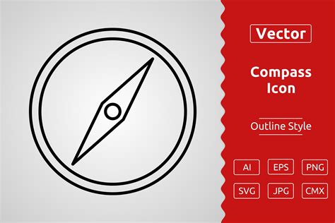 Vector Compass Outline Icon Graphic By Muhammad Atiq · Creative Fabrica