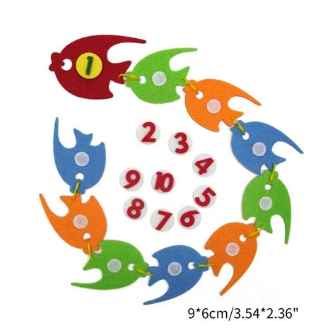 부직포 물고기 몬테소리 퍼즐 어린이를위한 숫자 정렬 장난감 Fine Motor Skill Dropshipping 예술 및