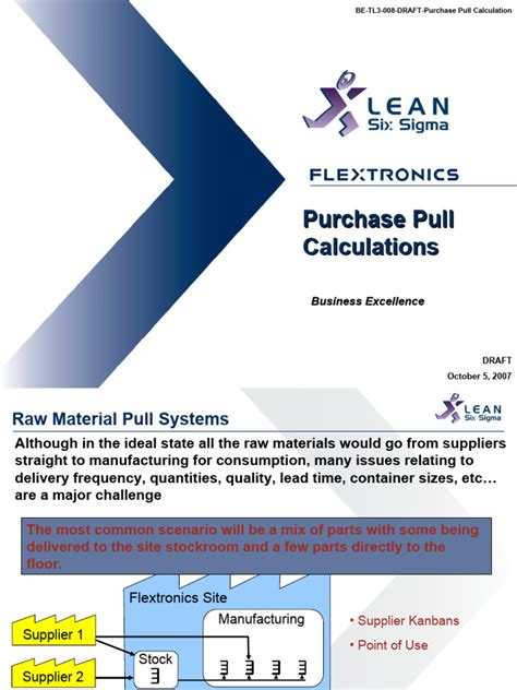Flextronics Purchase Pull Calculations Pdf Supply Chain Management Business Process
