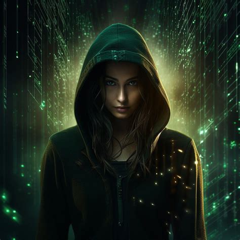 Hacker Girl And Coder Logos Kadın Resim Bilgisayar Programlama