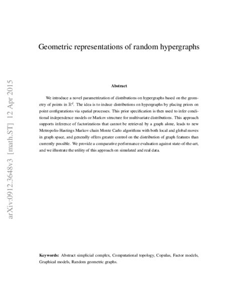 Pdf Geometric Representations Of Random Hypergraphs