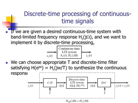 Ppt Discrete Time Processing Of Continuous Time Signals Cf Oppenheim 1999 Powerpoint