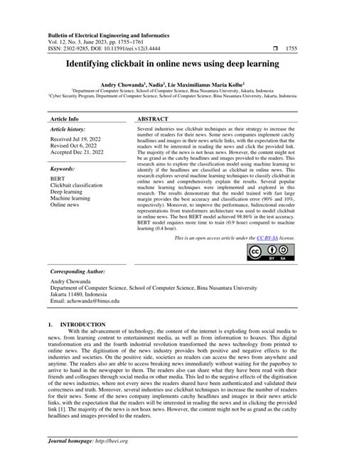 Pdf Identifying Clickbait In Online News Using Deep Learning