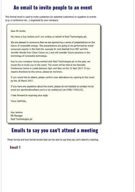 Blair Englishbusiness Email Examples Mrphis E Library Page 11