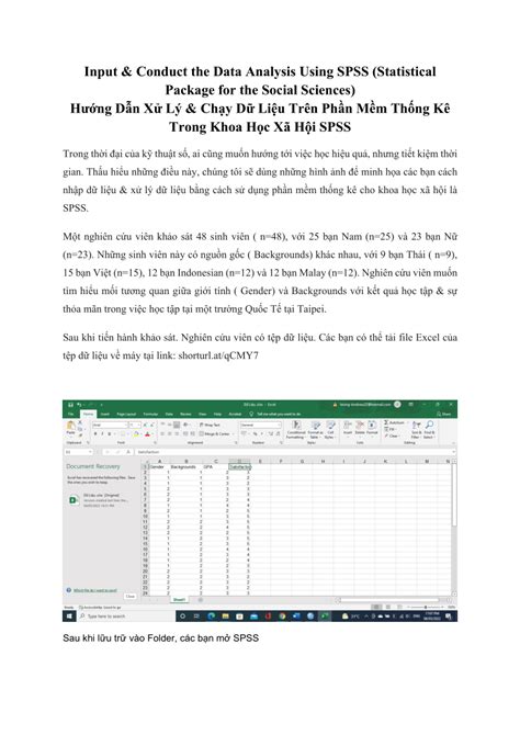 Pdf Input And Conduct The Data Analysis Using Spss Statistical Package