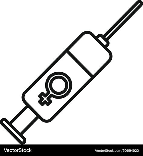 Female Syringe Injection Icon Outline Royalty Free Vector