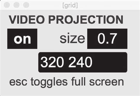 video grid control sub panel and projected image download scientific