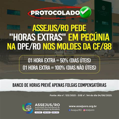 Assejus Pede Horas Extras Em Pecúnia Na Dpero Assejusro