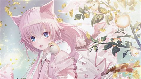 Neko Girl With Brown Hair And Blue Eyes