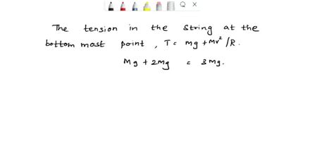 solved a mass m tied to a string of radius r is whirled in a vertical