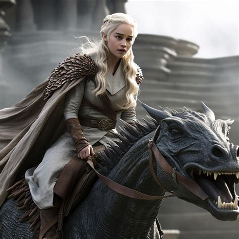 Premium Ai Image Daenerys Targaryen Riding A Dragon Beautiful Image