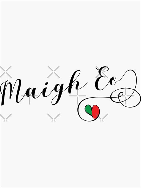 Maigh Eo County Colours Flag Heart Mayo Ireland Irish Sticker For