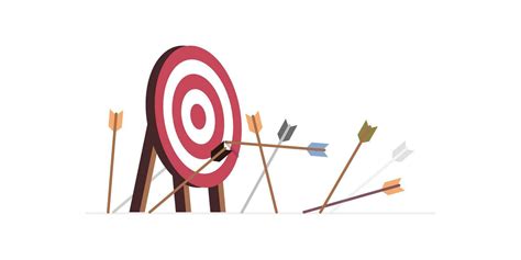 Multiple Arrow Missed Hitting Target Mark And Fail Archery Goal Inaccurate To Purpose Concept On
