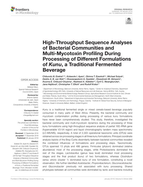 Pdf High Throughput Sequence Analyses Of Bacterial Communities And